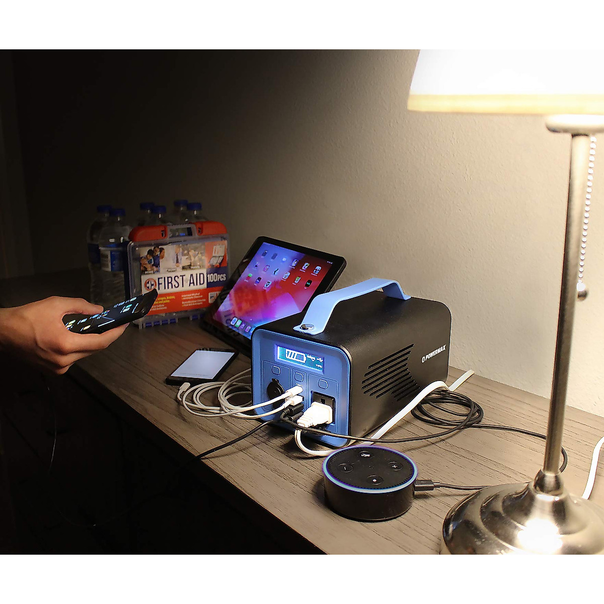 Powermax Portable Power Station 230Wh, Solar Powered Generator with Dual Fan Cooling, Backup Power Supply for Outdoor, Camping and Emergency