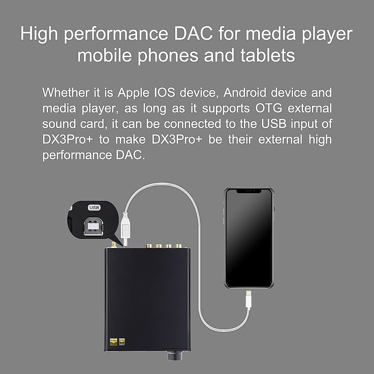 Topping DX3pro+ LDAC Headphone Amplifier - ES9038Q2M XU208 NFCA Bluetooth5.0 Audio Decoder USB/Opt/Coax DAC AMP Pre Amplifier with Remote Control (Black)