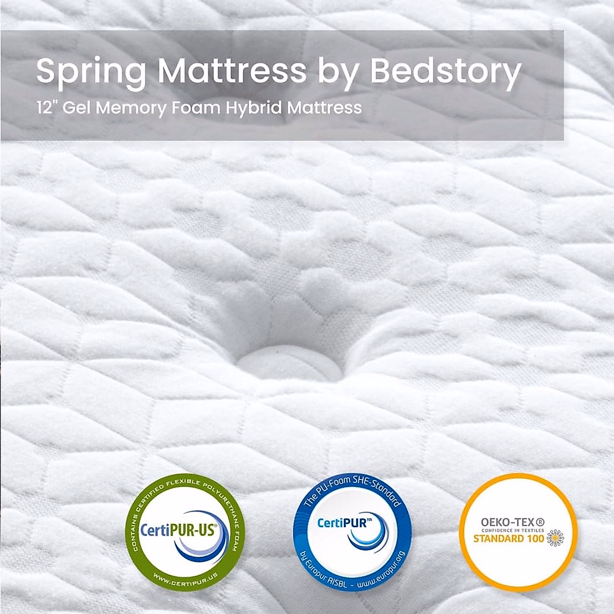 BedStory Queen Mattress, 12 Inch Hybrid Mattress with Foam & Individually Wrapped Pocket Coils Luxury Spring Mattress Motion-Isolation CertiPUR-US Certified 60 x 80 Inch