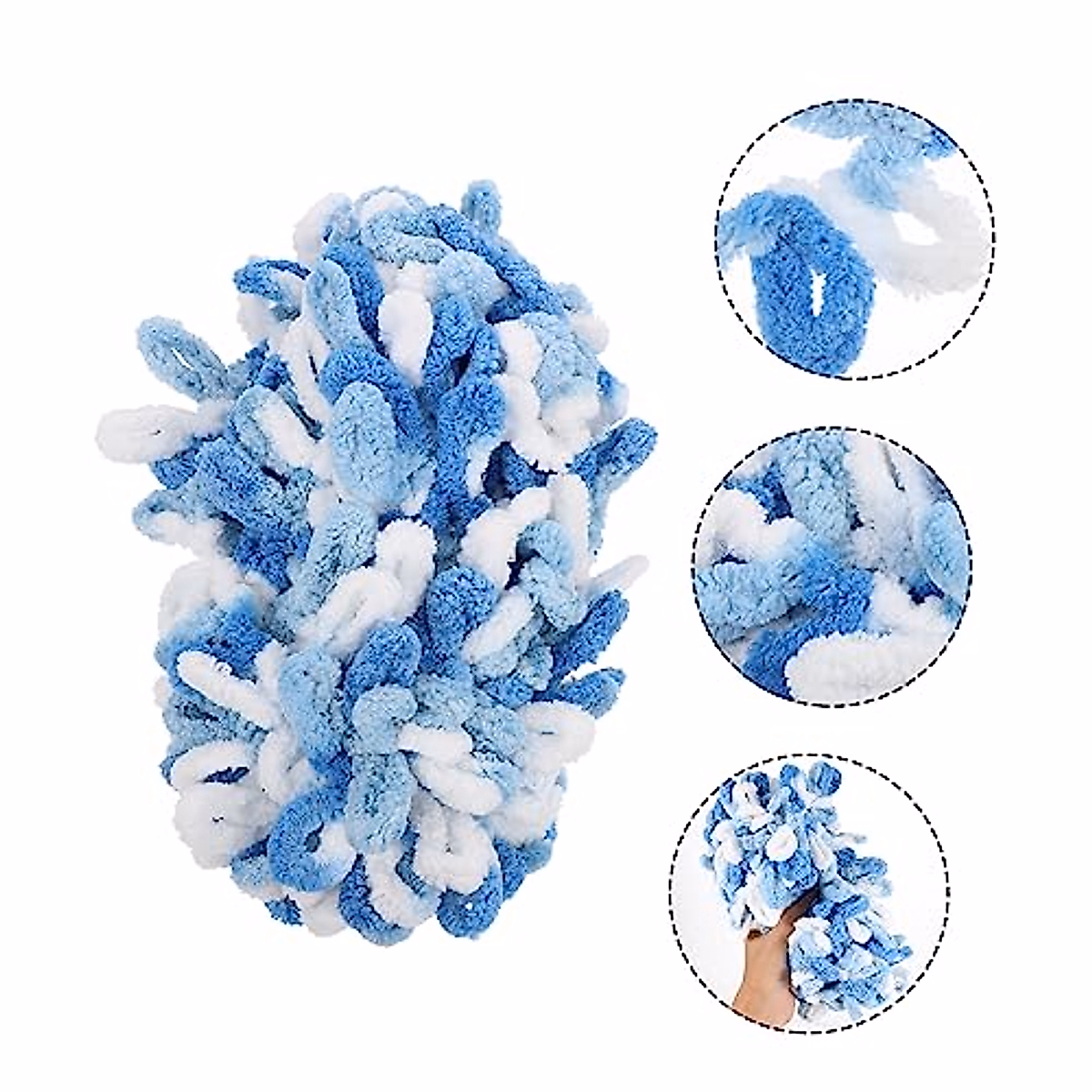 CRAFTHROU 1 Roll Polyester Loop Yarn Knitting Wool Sweater Yarn Chunky Arm Knitting Vegan Yarn Thick Wool Yarn Hand Chenille Yarn Chunky Wool Yarn Fancy Knitted Blanket 100% Polyester Fiber