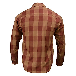 Milwaukee Leather MNG11653 Men's Brown and Beige Long Sleeve Cotton Flannel Shirt - Medium