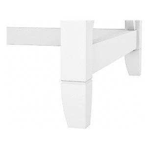 Bush Furniture Key West 2 Person Desk Set with Lateral File Cabinet in Pure White and Shiplap Gray