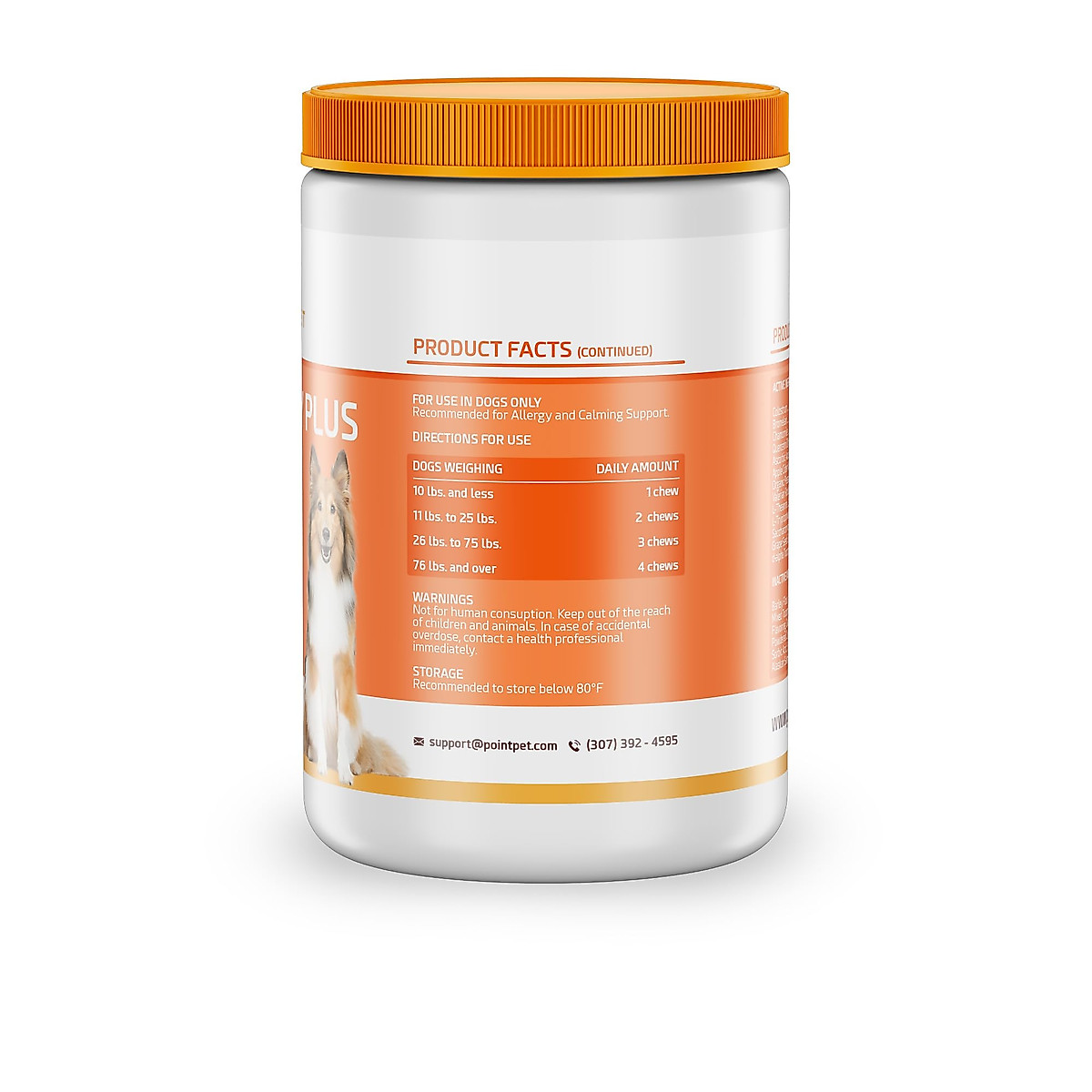 PointPet Allergy Plus Calming Formula for Dogs, 120 Count - Comprehensive Seasonal Allergy Support - Helps & Manages Histamine - Premium 13-in-1 Blend