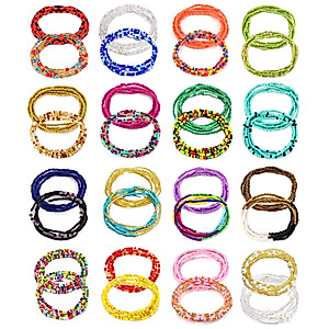 TOBENY SHIWE 24PCS Waist Bead Chains for Women Colorful Summer Body Chains Belly Beads Bikini Jewelry Chains Bead Waist Chains Set