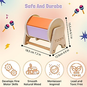 YAANI Montessori Spinning Drum, Baby Toys 6-12 Months, Montessori Toys for 1 Year Old, Sensory Toys, Toddler Toys, Baby Boy Gifts, Toys for Girls, Baby Girl, Toys for 2 Year Old, Montessori Toys