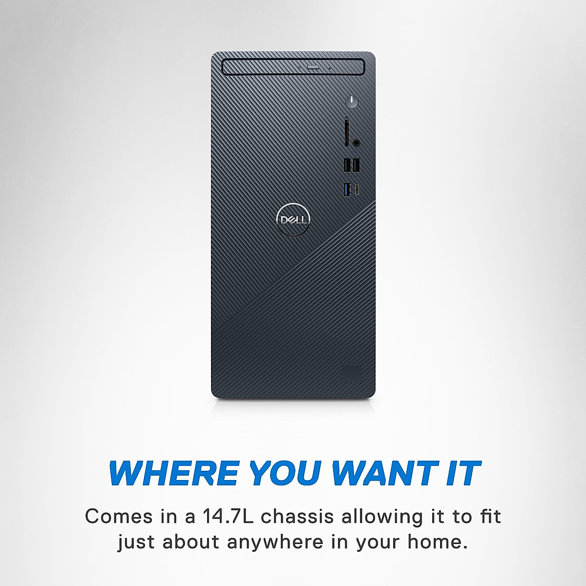 Dell Inspiron 3020 Desktop - Intel Core i7-13700, 1TB SSD + 1TB HDD, 16GB DDR4 RAM, DVD RW, Intel UHD 770 Graphics, Windows 11 Pro, 1 Year Premium Support + 6 Months Migrate - Mist Blue