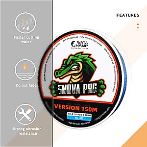 WataChamp Snova Pro Braided Fishing Line 6lb-100lb Incredible Superline Abrasion Resistant Braided Lines Super Strong High Performance (2 Spools for 164 Yards Package)
