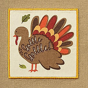 DII Fall Basics Collection Embellished Dishtowel Set, 18x28, Pumpkin Spice 3 Piece