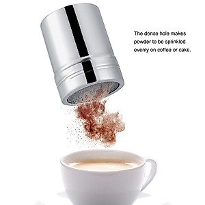 Cocoa Powder Shaker Sprinkler, Kitchen Restaurant Seasoning Bottle Salt Sugar Pepper Powder Flour Container Sieve Cover Sifter(S)
