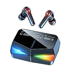 Wireless Gaming Enhanced Inear Earphone, 1200mAh Stereo Sound Microphone Low Latency Earbud Headphone for Mobile Phone Black OneSize