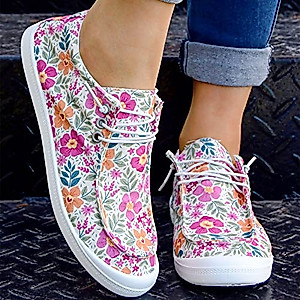 Women Shoes Fashion Floral Casual Shoes Flat Soft Soles Wear Casual Shoes Flip Flops Women Wedge Red