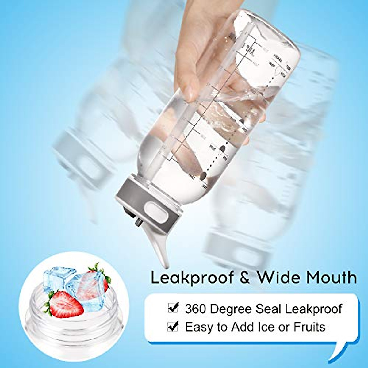 JIMACRO Water Bottle, BOTTLED JOY 1 Litre Water Bottle with Straw and Handle BPA-Free, 32 Oz Daily Water Intake Bottle with Time Markings Tracker to Remind the Drinking Time, Ideal for Hydration