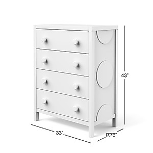 Child Craft Orbit Crib, Dresser and Chest Nursery Set, 3-Piece, Includes 4-in-1 Convertible Crib, Dresser and Chest, Grows with Your Baby (Matte White)