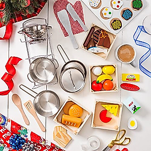 Melissa & Doug Food Groups - 21 Wooden Pieces and 4 Crates, Multi - Play Food Sets For Kids Kitchen, Pretend Food, Toy Food For Toddlers And Kids Ages 3+