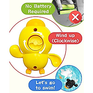 Exorany Bath Toys for Toddlers 1-3, Wind Up Bathtub Toddler Toys for 1 2 3 4 Year Old Boys Girls Gifts, Baby Bath Tub Pool Water Toys, Cute Floating Swim Ducks for Toddlers Age 1-2 2-4