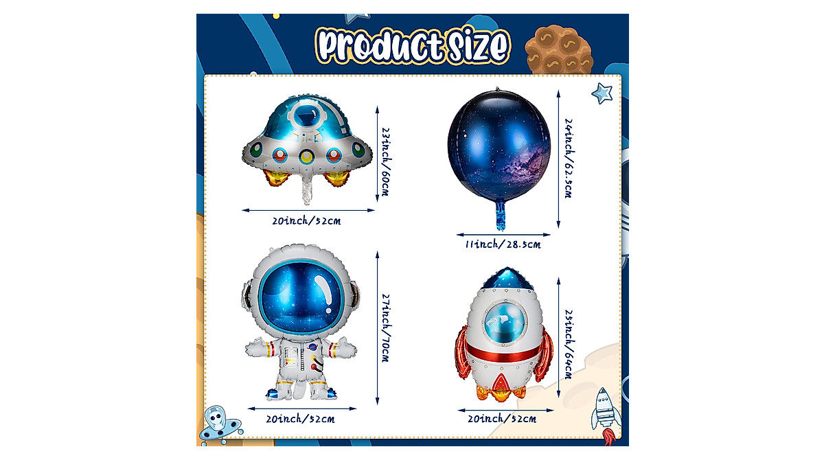Galaxy Space Balloons Set for Space-Themed Party Decorations