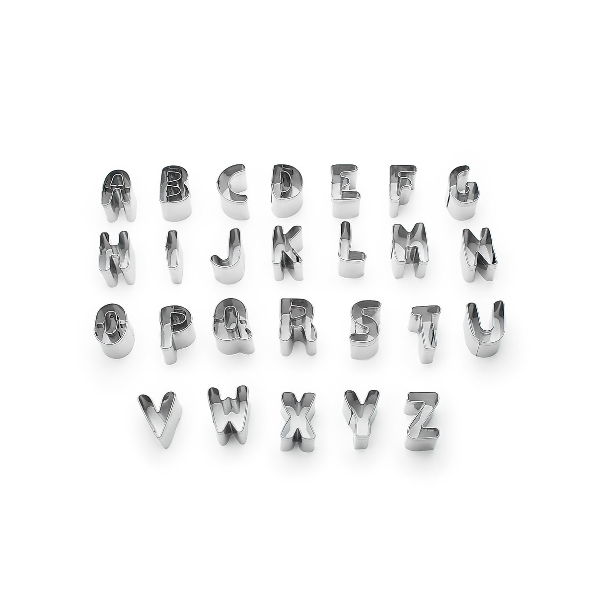 Fox Run Alphabet Cookie Cutters, 26 piece, Metallic