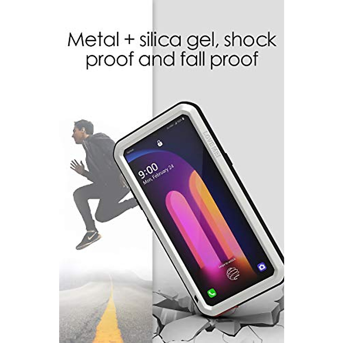 LOVE MEI Metal Case for LG V60/LG V60 ThinQ, Heavy Duty Robust Military Bumper Aluminum Metal Case Dustproof Shockproof Splashproof Full Body Protection Case Cover with Tempered Glass (Black)