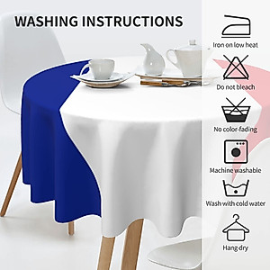 Round Tablecloth France-Flag-Blue-White-Red 60 Inch Polyester Table Cloth Table Cover for Dining Table,Parties,Camping