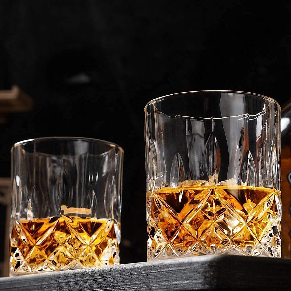KANARS Old Fashioned Whiskey Glasses And Twisted Rocks Tumblers Set - 10 Oz Rocks Barware For Scotch, Bourbon, Liquor and Cocktail Drinks - Set of 8