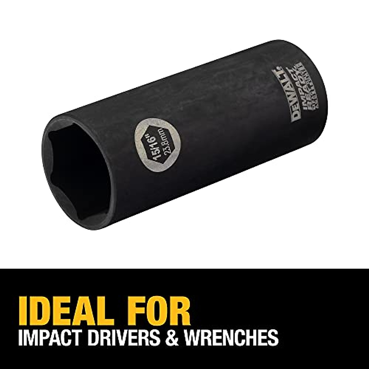 DEWALT IMPACT Socket, Deep, SAE, 1/2 Inch Drive, 15/16 Inch (DW22932)