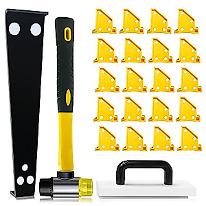 NAACOO Laminate Flooring Tools, Flooring Installation Kit, Vinyl Flooring Tools - Tapping Block with Handle, 2 in 1 Spacers, Heavy Duty Pull Bar, Reinforced Double-Faced Mallet