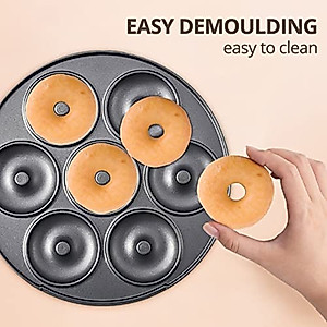 Mini Donut Machine, Makes 7 Donuts, Non-Stick Donut Maker Machine for Kid Friendly Dessert or Snack