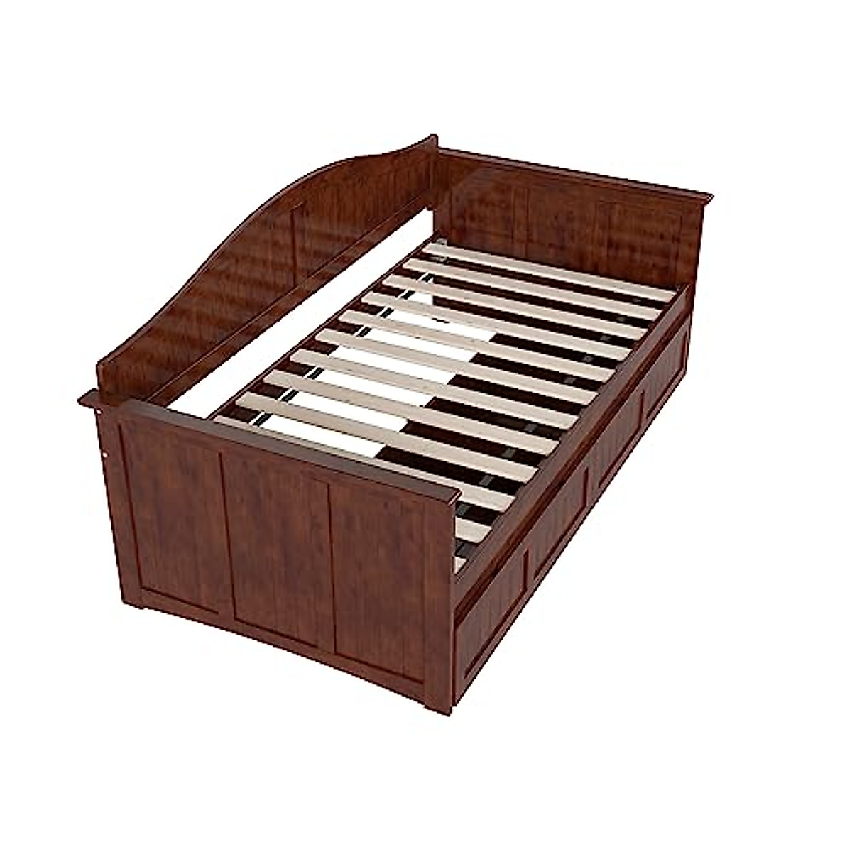 AFI, Nantucket Twin Size Wood Daybed Frame with 2 Storage Drawers, Walnut (Brown)