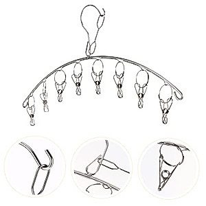 CAXUSD Multi Clip Drying Rack Foldable Drying Rack Folding Drying Rack Metal s Hooks 2pcs Laundry Drying Rack Closet Storage Organizer Stainless Steel Drip Hanger Socks Clips Socks Rack