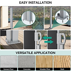 YITAHOME 236''X 70'' Double Side Awning Retractable Side Awning Folding Privacy Screen Privacy Fence Waterproof UV-Resistant Privacy Awning Outdoor for Garden, Deck, Patio, Pools, Balcony, Gray