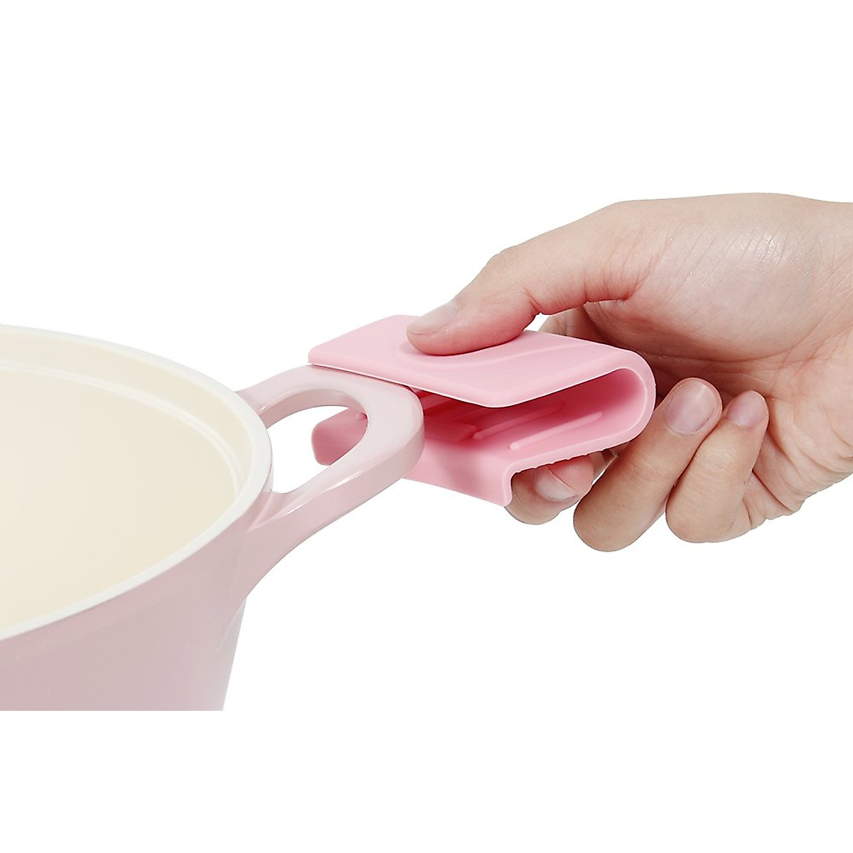 Neoflam Retro 2qt Non-Stick Ceramic Coated Stockpot with Integrated Steam Vent, Silicone Hot Handle Holder Included, Saute Pot, Casserole, Dutch Oven, 2-QT Low w/Glass Lid, Pink