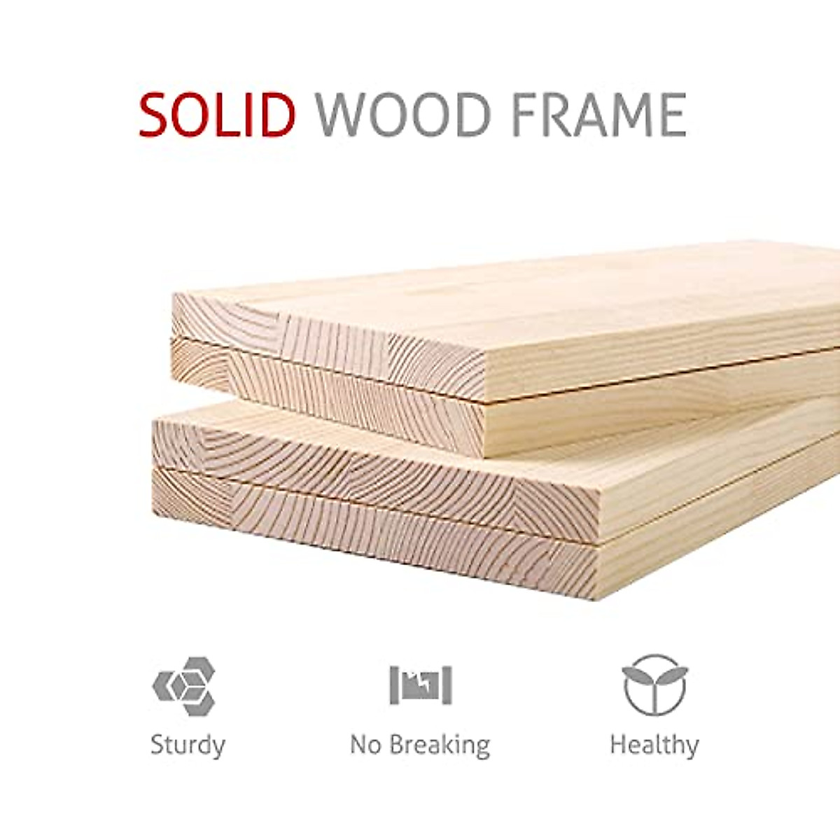 Einfach Queen Size Bed Frame, Upholstered Platform Bed with Strong Wood Slats Support, No Box Spring Needed, Easy Assembly, Dark Grey