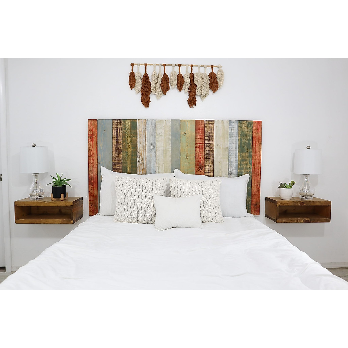 Barn Walls Retro Mix Headboard Full Size, Hanger Style, Handcrafted. Mounts on Wall. Easy Installation