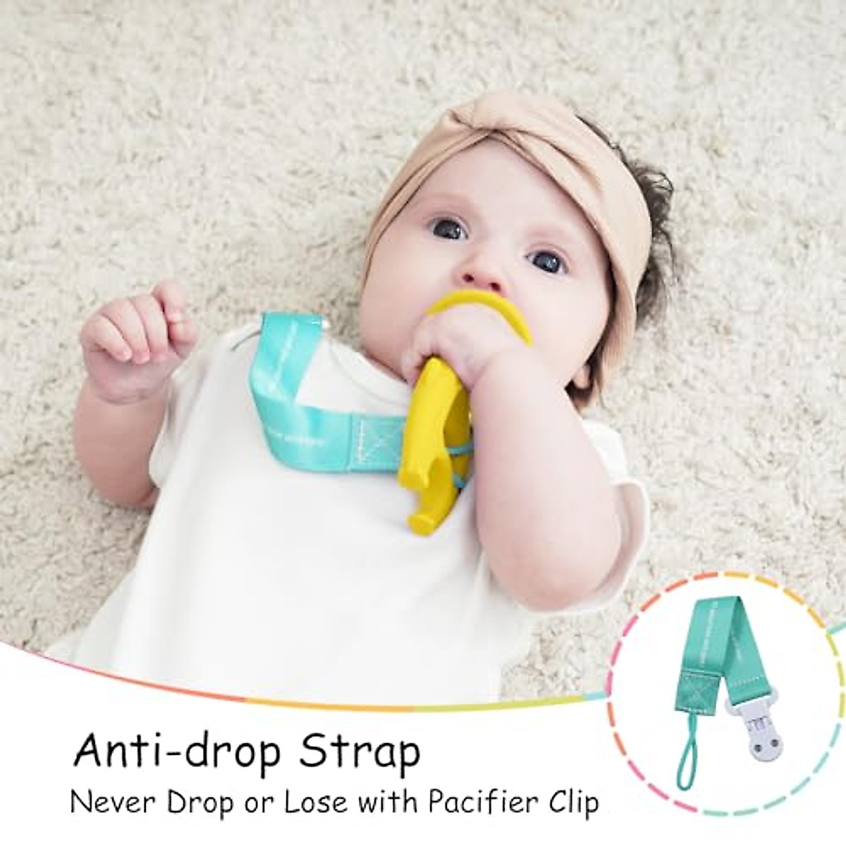 Baby Teething Toys for Babies 3 Months and Up with Attachable Clip, Mombella Elephant Teethers for Infant 3 Month+, Durable Silicone Newborn Soothing Biting Toys for Baby, BPA Free, Yellow