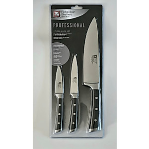 Richardson Sheffield Vulcano Professional Stainless Steel Knife Set, Small, Black, R075X2P580K69