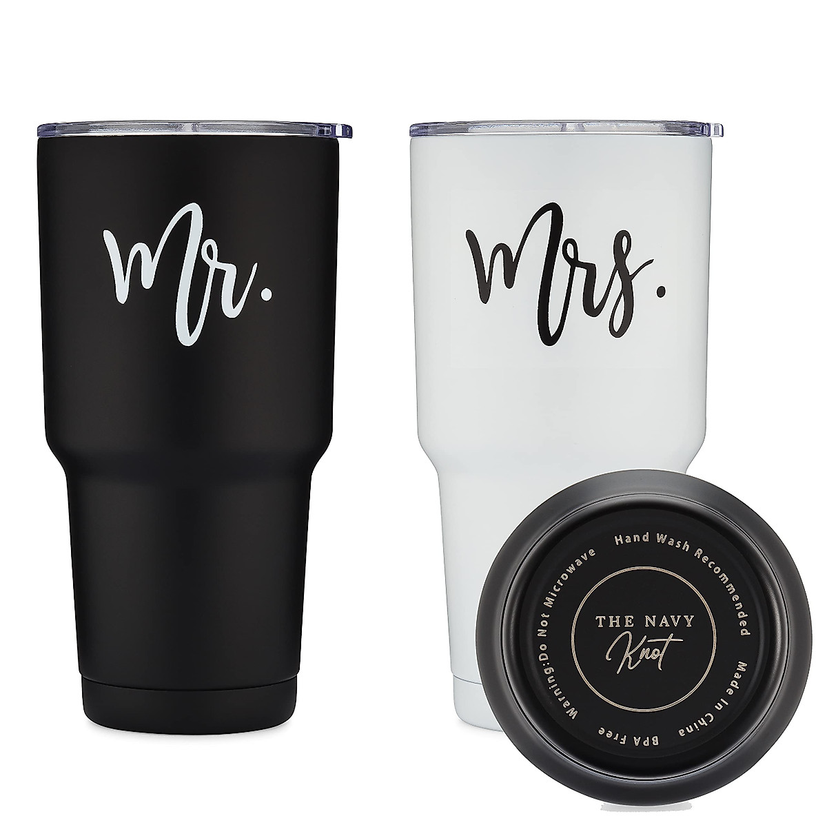 Mr and Mrs Tumbler Set - Travel Tumbler for Newlyweds Couples Wife Bride To Be Newly Engaged Bridal Shower, Insulated Travel Tumbler for Wedding Engagement