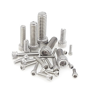 MCMASKE #2-56#4-40#6-32#8-32#10-24 1/4"-20 5/16"-18 UNC 304 Stainless Steel Socket Head Cap Screws Assortment Kit