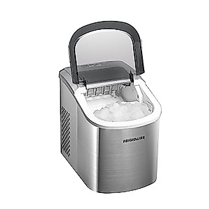 Frigidaire Countertop Ice Maker, Compact Machine, 26 lbs per day, Stainless