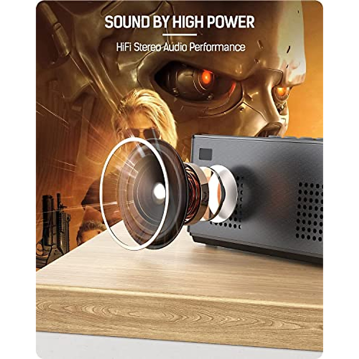 HISION 5G WiFi Bluetooth Projector Native 1080P Movie Projector 4K Support Oudoor Mini Projector for iPhone Home LED TV Projector Compatible with TV Stick Laptop Tablet PC HDMI USB TF DVD