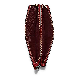 COACH Signature PVC Double Zip Wallet (IM/Brown 1941 Red)