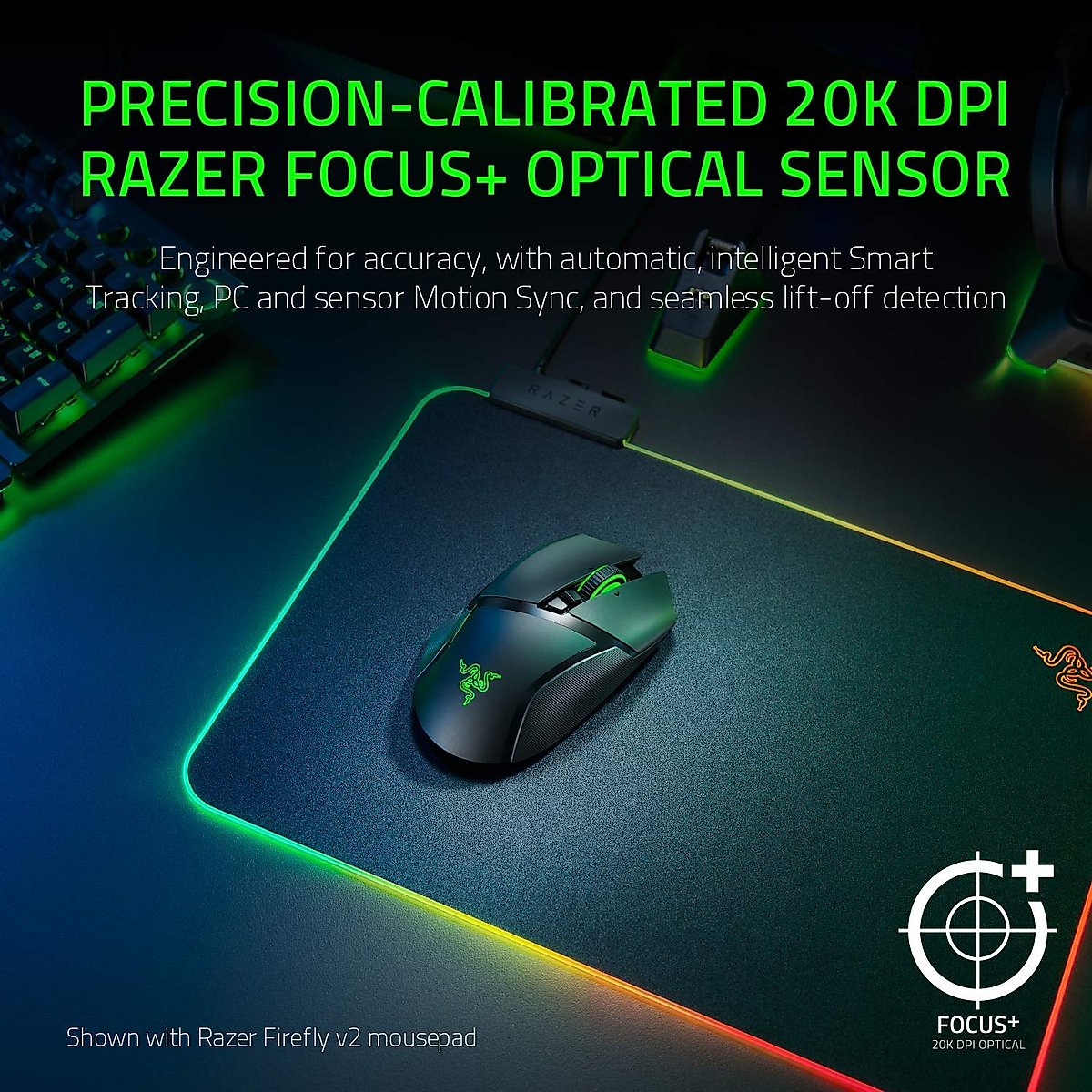 Razer Firefly V2 Gaming Mousepad + Basilisk Ultimate w/o Dock Gaming Mouse Bundle