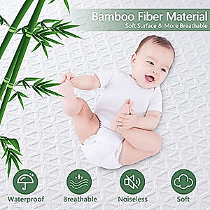 Premium 100% Waterproof Mattress Protector California King Size Bed Bamboo Mattress Cover Breathable 3D Air Fabric Cooling Mattress Pad Cover Smooth Soft Noiseless Washable, 8''-21'' Deep Pocket