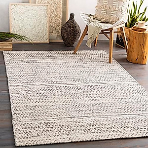 Mark&Day Area Rugs, 8x10 Marie Global Gray Area Rug, Beige Grey Black Carpet for Living Room, Bedroom or Kitchen (8' x 10')