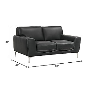 New Classic Furniture Carrara Loveseat, Black