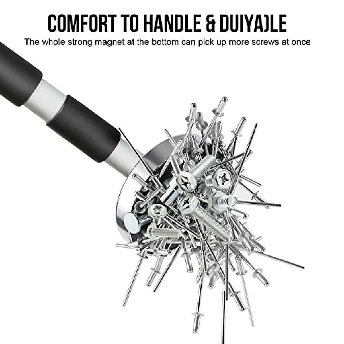 JOYFUL&HOPEFUL Magnetic Pickup Tool, Heavy Duty Telescopic Magnet Stick for Nails Nuts Screws Bolts in Yard and Garage, 40LB Magnet from 16inch to 32inch