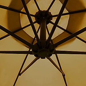 Sunnyglade 10Ft Outdoor Adjustable Offset Cantilever Hanging Patio Umbrella (Tan)