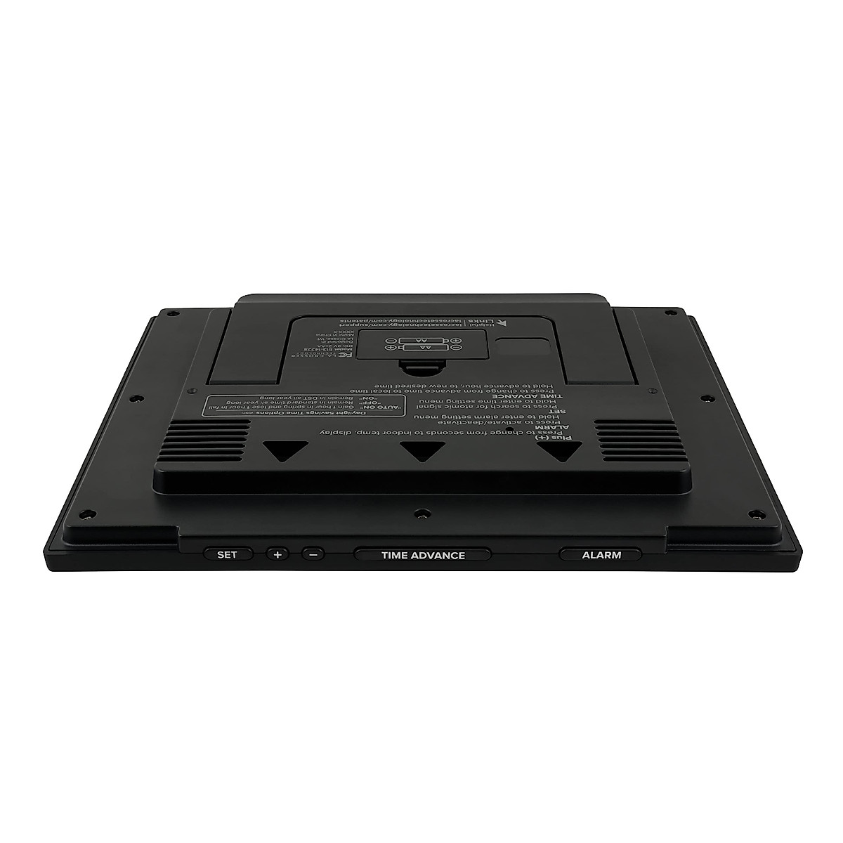 La Crosse Technology 513-1422S Atomic Digital Silver Clock with Indoor Temperature