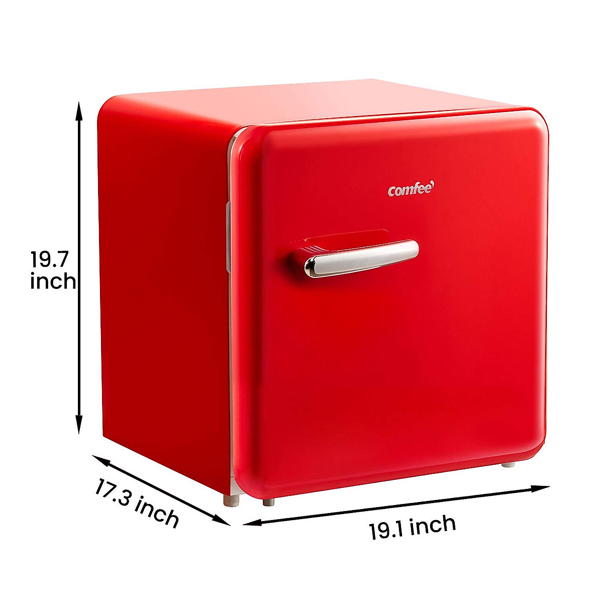 COMFEE' 1.6 Cubic Feet Solo Series Retro Refrigerator Sleek Appearance HIPS Interior, Energy Saving, Adjustable Legs & Retro Small Microwave Oven With Compact Size, 9 Preset Menus, Position-Memory