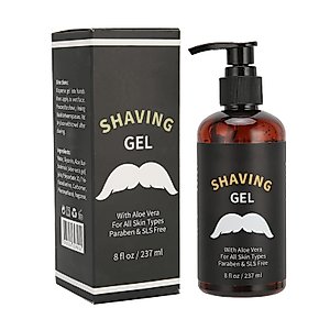Men'S Shave Gel, Mens Beard Care Shaving Cream, Soften Beard, Moisturizing Against Irritation, Protect Skin Re ing Gel, Protects Against Irritation And Razor Burn, For Sensitive Skin (237ml)