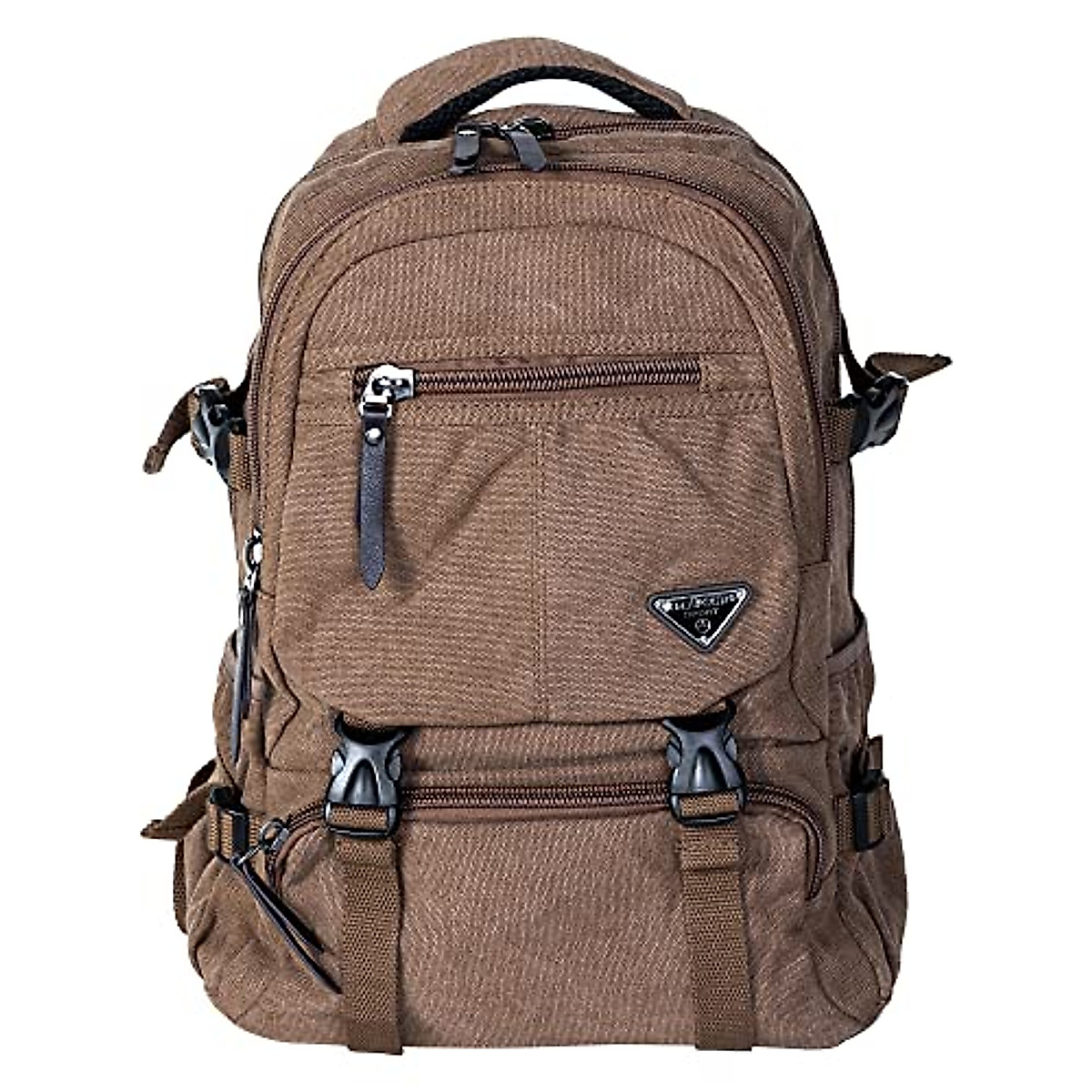 Cango Canvas Multipurpose Daypack Travel large Storage Space Durable and Lightweight Outdoor Backpack with Multiple Compartments and Adjustable leather Straps